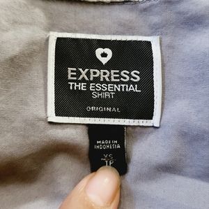 Express | Tops | Express The Essential Shirt Womens Gray White Tailored ...